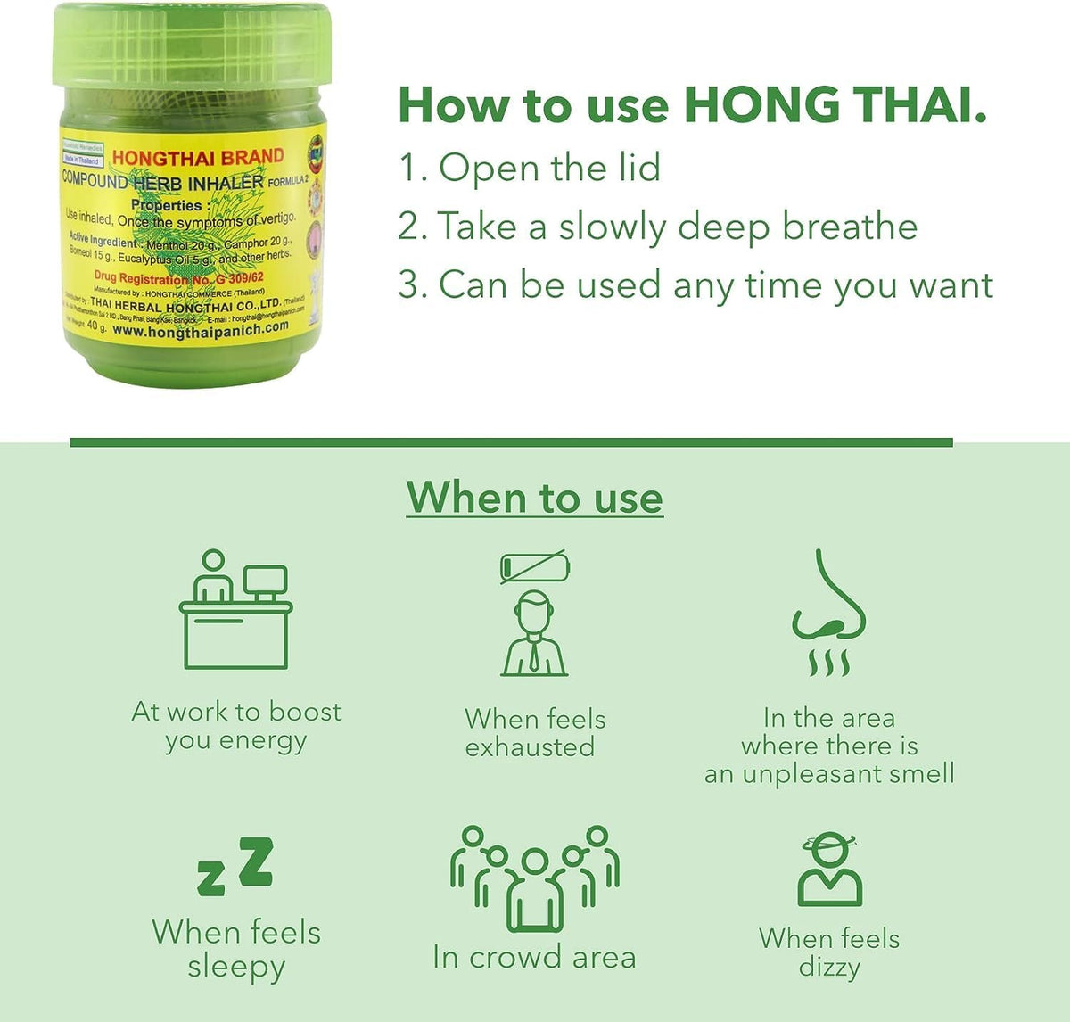 Ống Hít Thảo Dược Hong Thai ( 3 hũ ) Hong Thai Inhaler (Pack of 3 ...